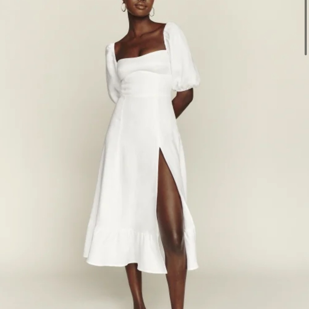 Reformation White Linen Dress - Gem